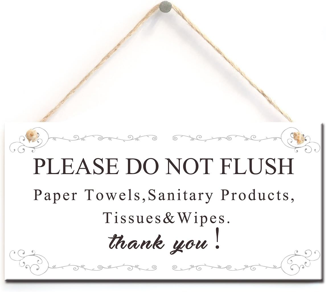 Amazon.com: zhongfei Warning Sign- Please Do Not Flush Paper Towels ...