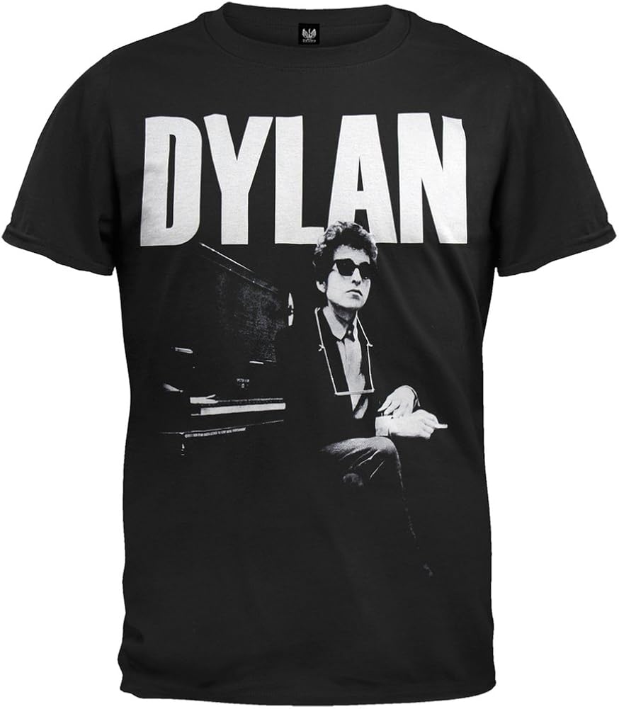 Bob Dylan - Mens Piano Soft T-shirt - 2X-Large Black: Amazon.co.uk ...