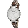 Fossil Women's ES3060 Georgia Analog Display Analog Quartz Beige Watch ...