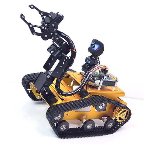 XiaoR Geek Raspberry Pi Smart WiFi Robot Car Kit, with 2DOF Hd Camera 4DOF Robotic Arm Tank ...