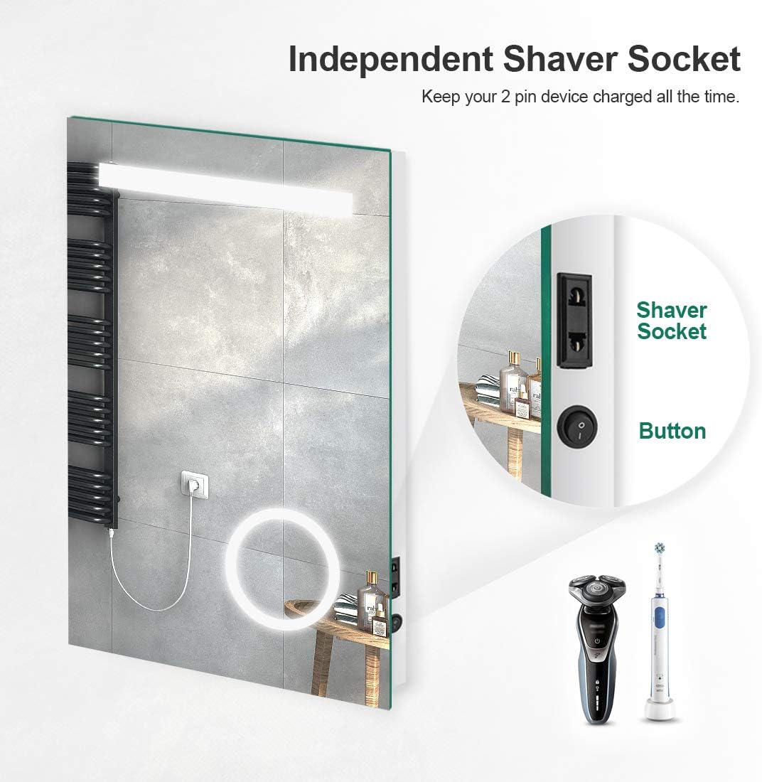 EMKE 500 x 700mm Illuminated LED Bathroom Mirror LED Mirrors Light with ...