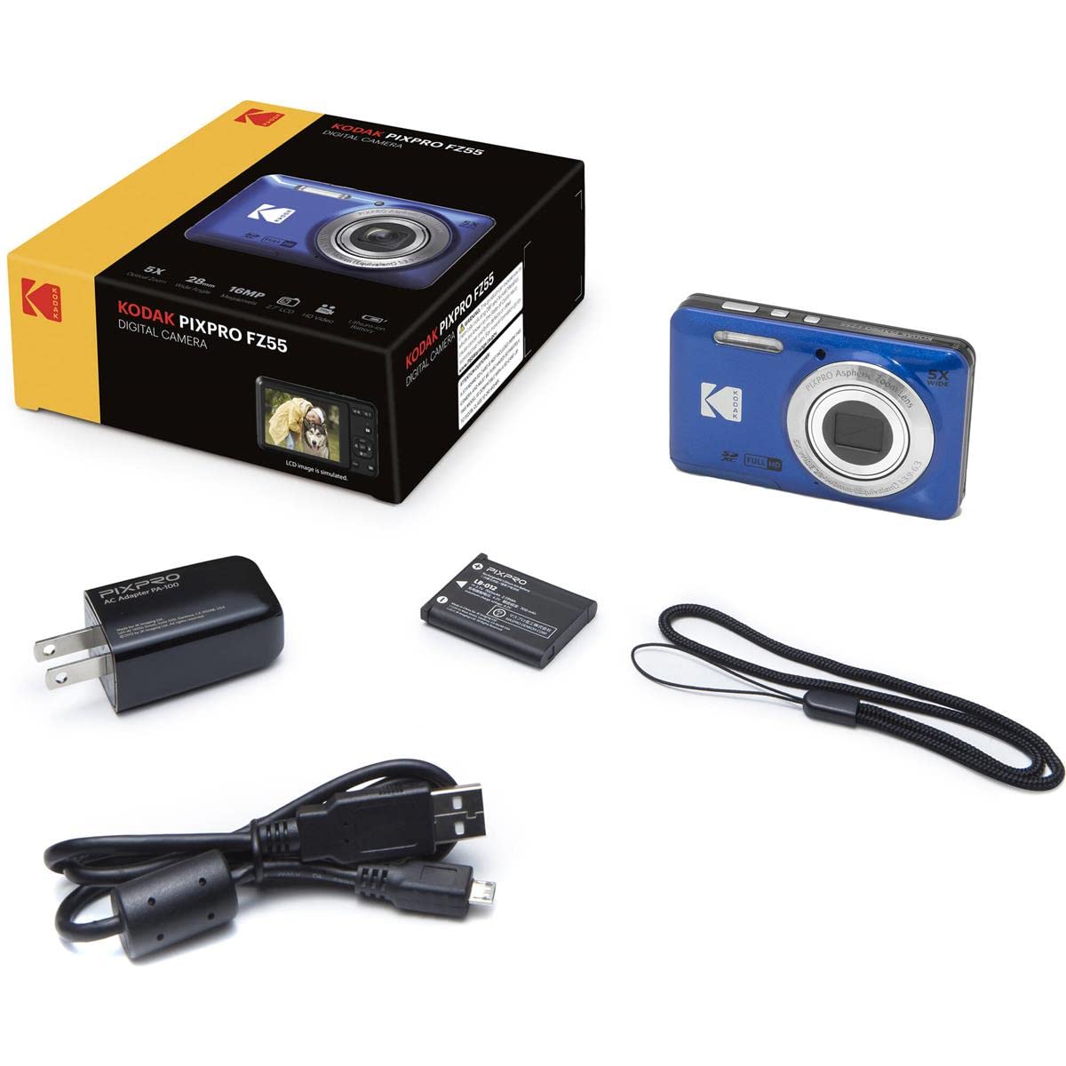 Mua KODAK PIXPRO FZ55-BL 16MP Digital Camera 5X Optical Zoom 28mm Wide ...