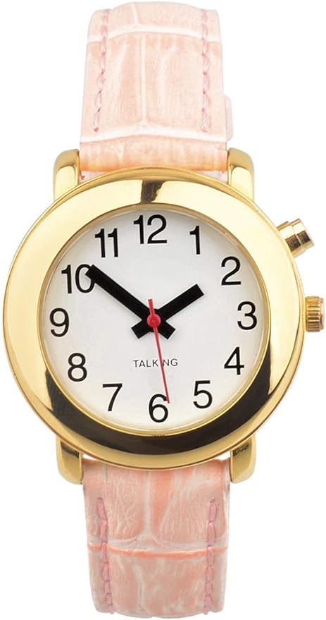 Women's English Talking Watch Quartz Wrist Watch with Leather Strap ...