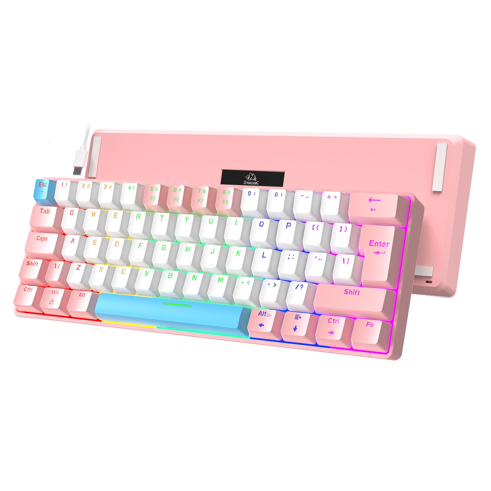 Mua T60 Wired 60% TKL Mechanical Gaming Keyboard with Led Rainbow ...