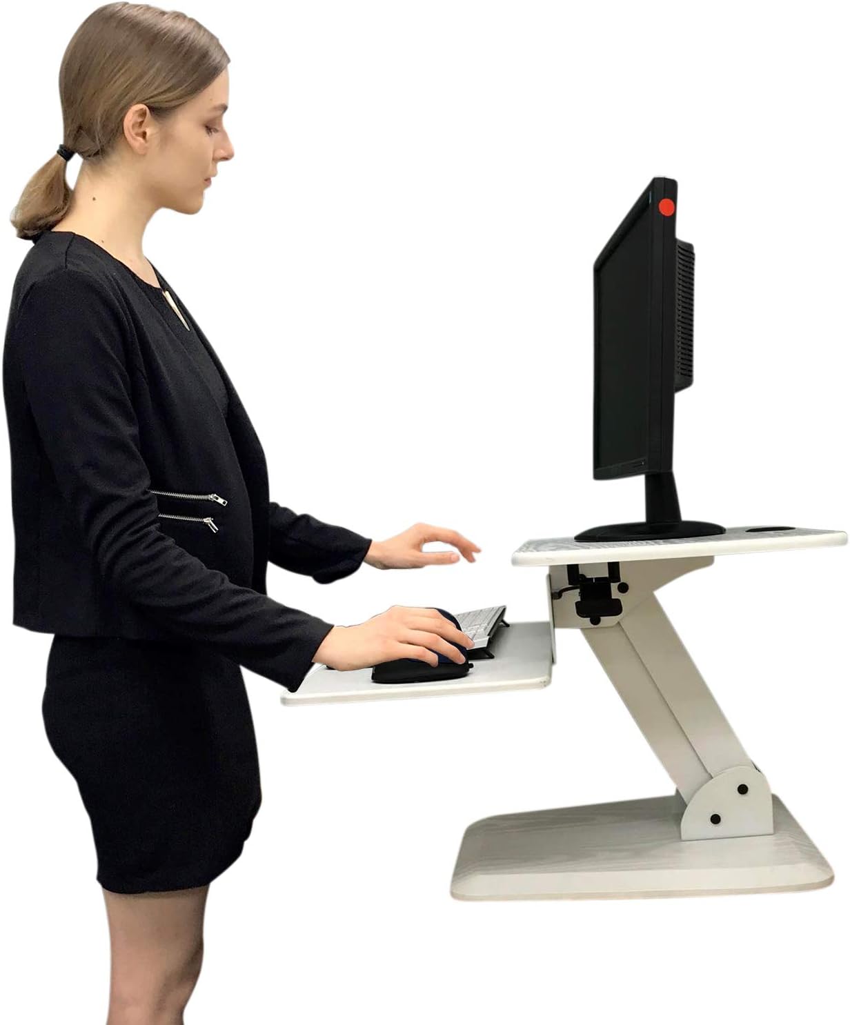 Ergoshopping Height Adjustable Standing Desk Gas Spring Monitor Riser ...