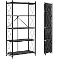 Amazon.com: Lifetime Home 5-Tier Foldable Storage Shelf with Wheels ...