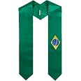 Amazon.com: GraduationMall Brazilian Flag Graduation Stole Embroidery ...