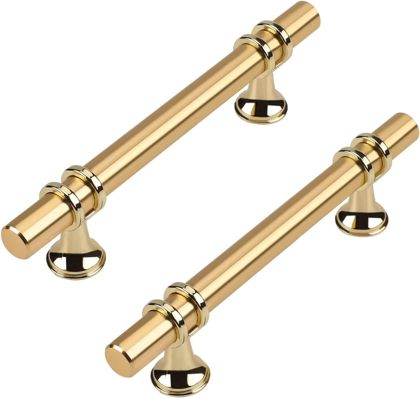 Haliwu 10 Pack Gold Cabinet Handles, Brushed Brass Cabinet Pulls ...