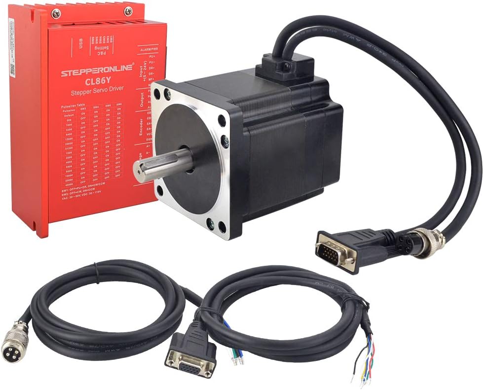 STEPPERONLINE 1 Axis Closed Loop Stepper Motor Kit 4.8Nm 1000CPR Nema 34 Closed Loop Stepper ...