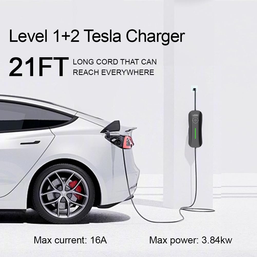 Mua Level 1+2 Tesla EV Charger,16 Amp 120V /240V,Adjustable Plug-in ...