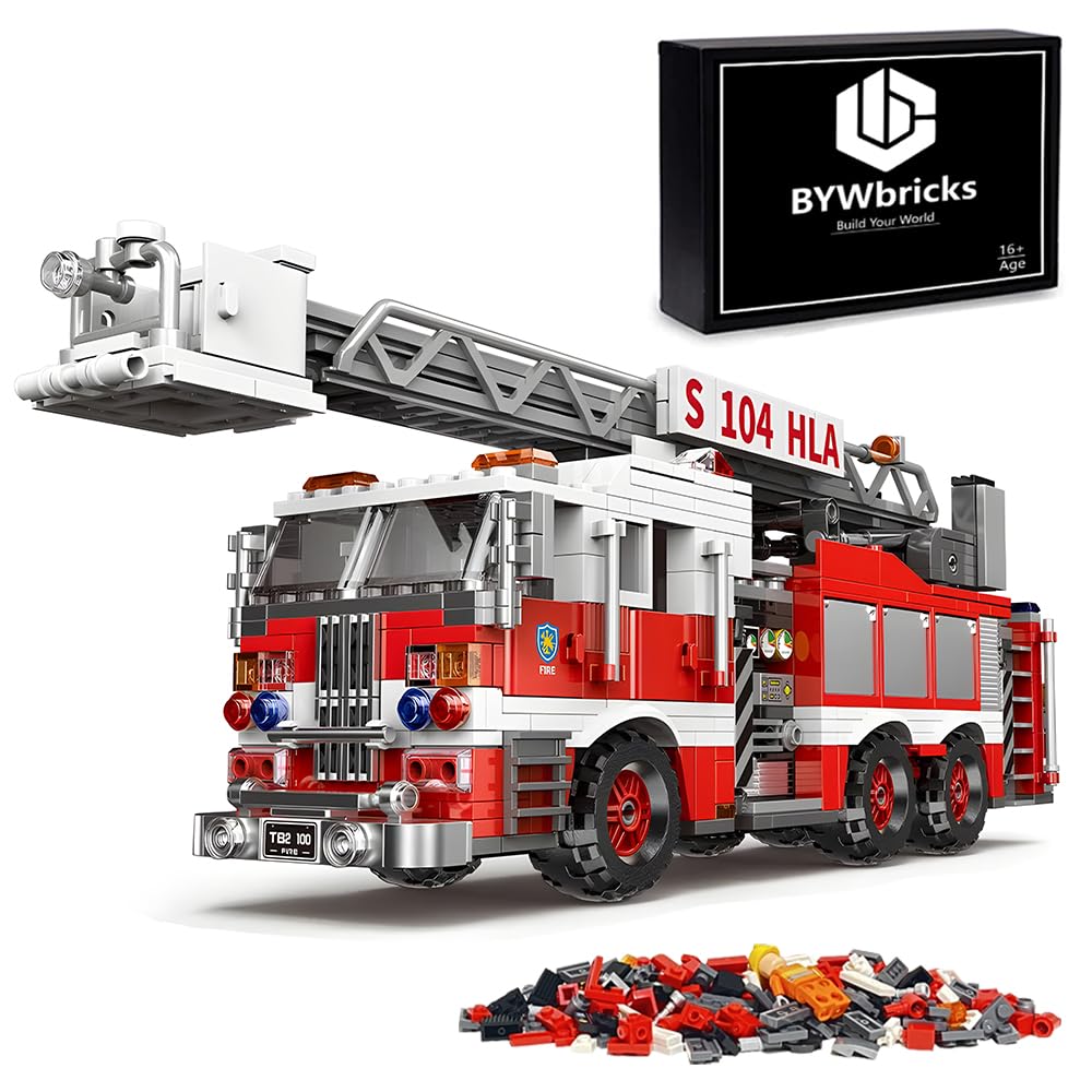 Mua City Ladder Fire Truck Building Blocks Set (711 pcs) Fire Station ...