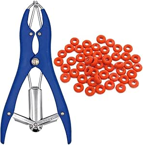 Amazon.com: MACGOAL Castration Tool and 100 Pieces Rubber Bands Castrator Bander Castration ...
