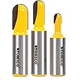YONICO Round Nose Core Box Router Bit Set 3 Bit 1/2-Inch Shank 14360 ...