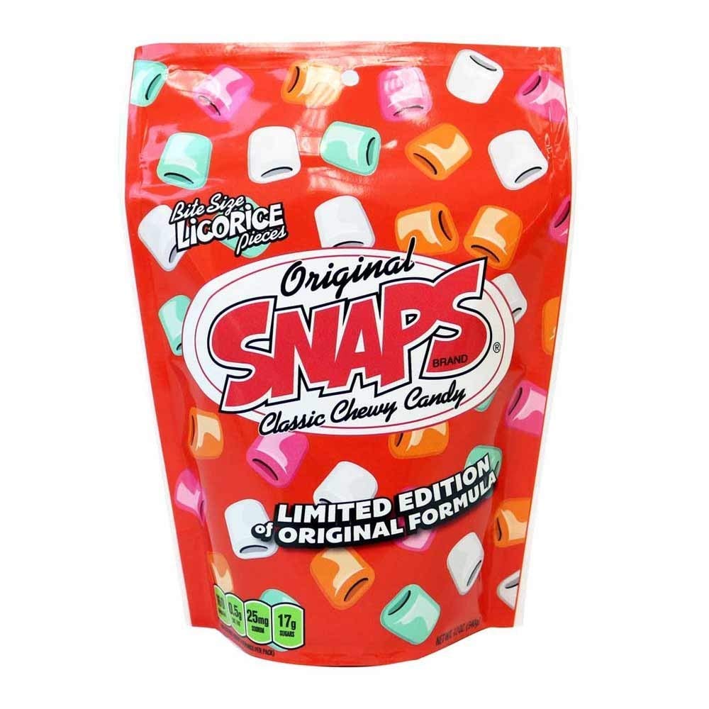 Mua Snaps Original Classic Chewy Candy, Black Licorice Bites, 12oz Bag ...
