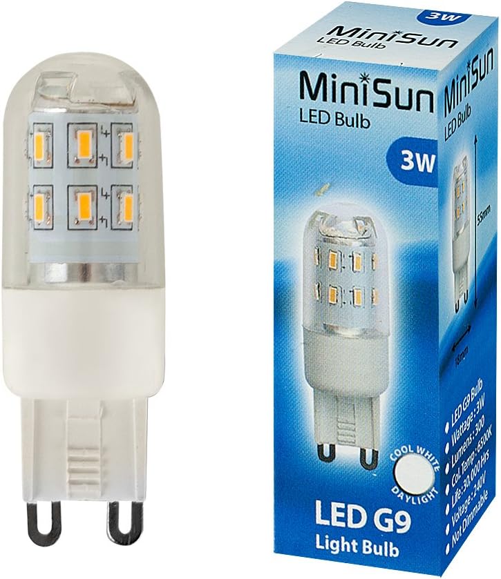 MiniSun 3w High Power Energy Saving G9 LED Light Bulb – 300 Lumens ...