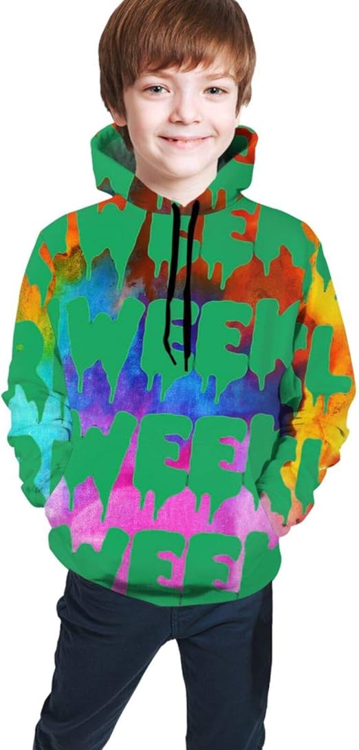 Amazon.com: WHATS DRIPPING, GREEN Unisex Youth Casual Hooded Teens Long ...