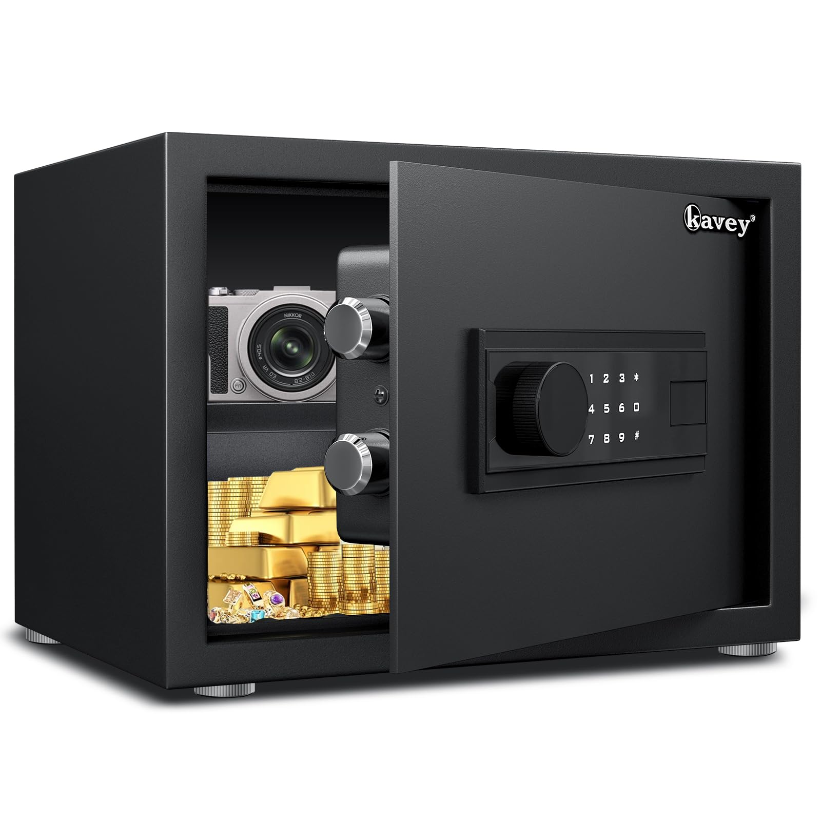 Kavey 0.8 Cub Safe Box, Home Safe with Backlit Touch Screen Keypad and ...