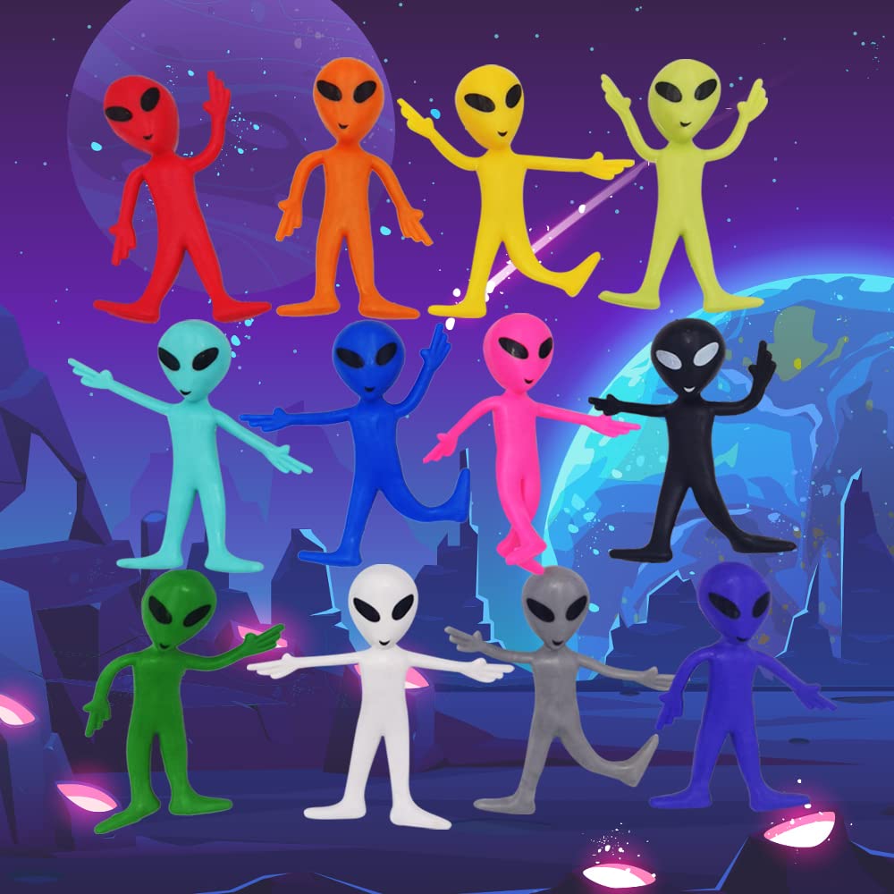 ArtCreativity Bendable Alien Figures (Set Of 12) Bendable Alien Toys ...