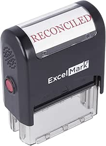 RECONCILED Self Inking Rubber Stamp - Red Ink (ExcelMark A1539 ...