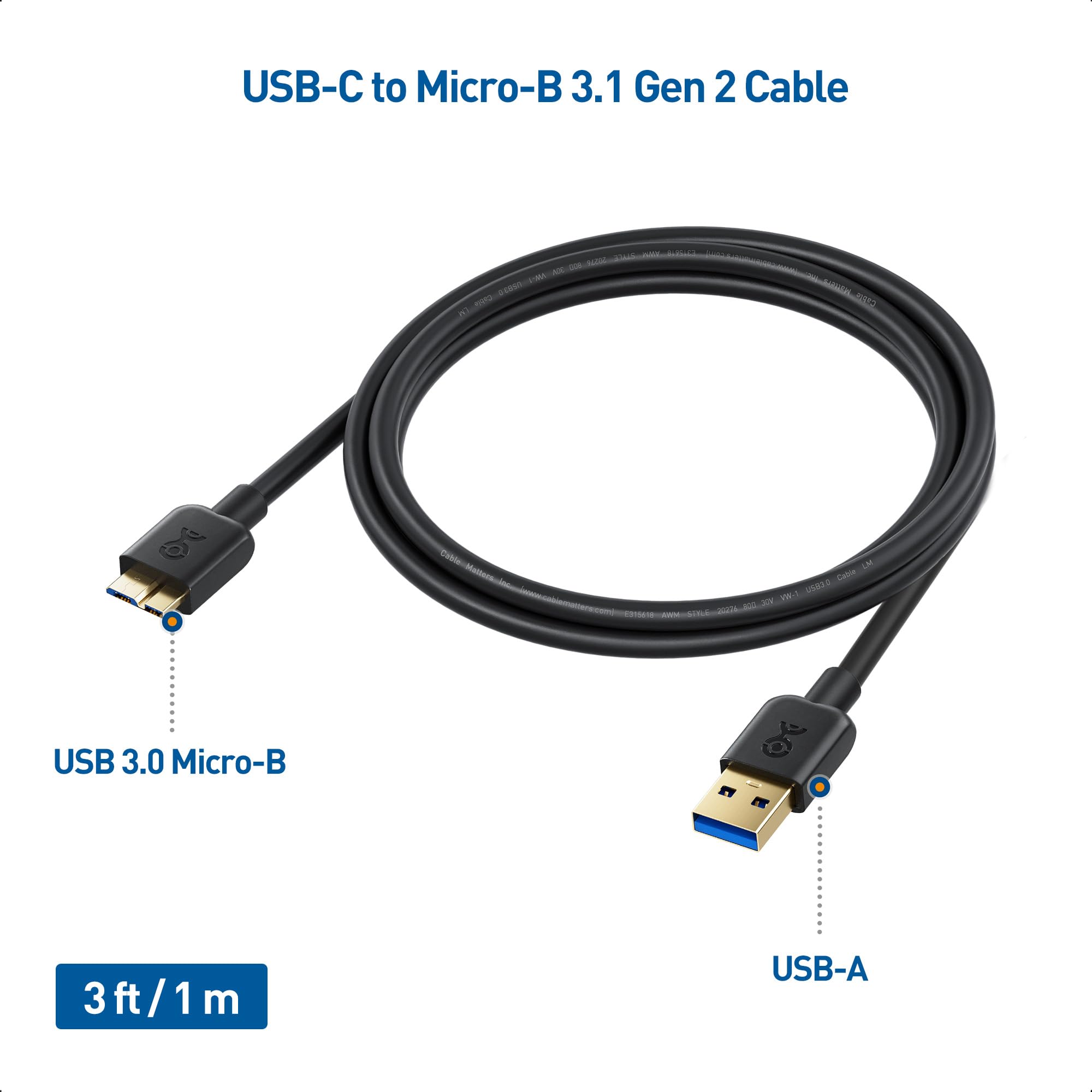 Mua Cable Matters Short Micro USB 3.0 Cable 3 ft (External Hard Drive ...