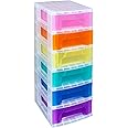 Amazon.com: Really Useful Box Rolling Cart Organizer, Plastic 6 Drawer Storage Unit, Rainbow ...