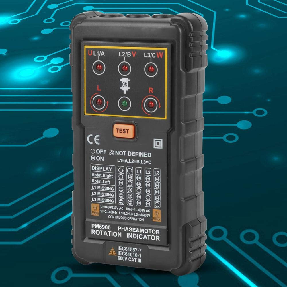 MS5900 Three-Phase Motor Rotation Indicator, Portable Handheld Motor ...