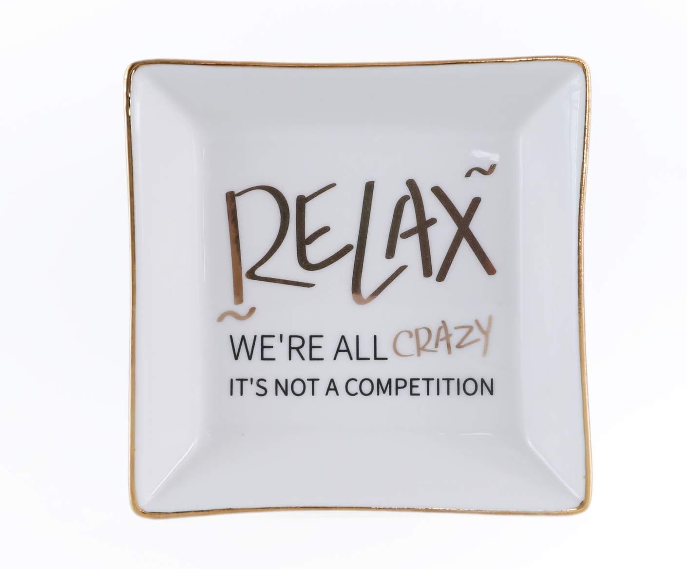 Amazon.com: Ring Jewelry Dish Tray - Ceramic Trinket Tray with Funny ...