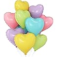 Amazon.com: Pastel Colorful Heart Balloons,10Pcs Rainbow Foil Heart ...