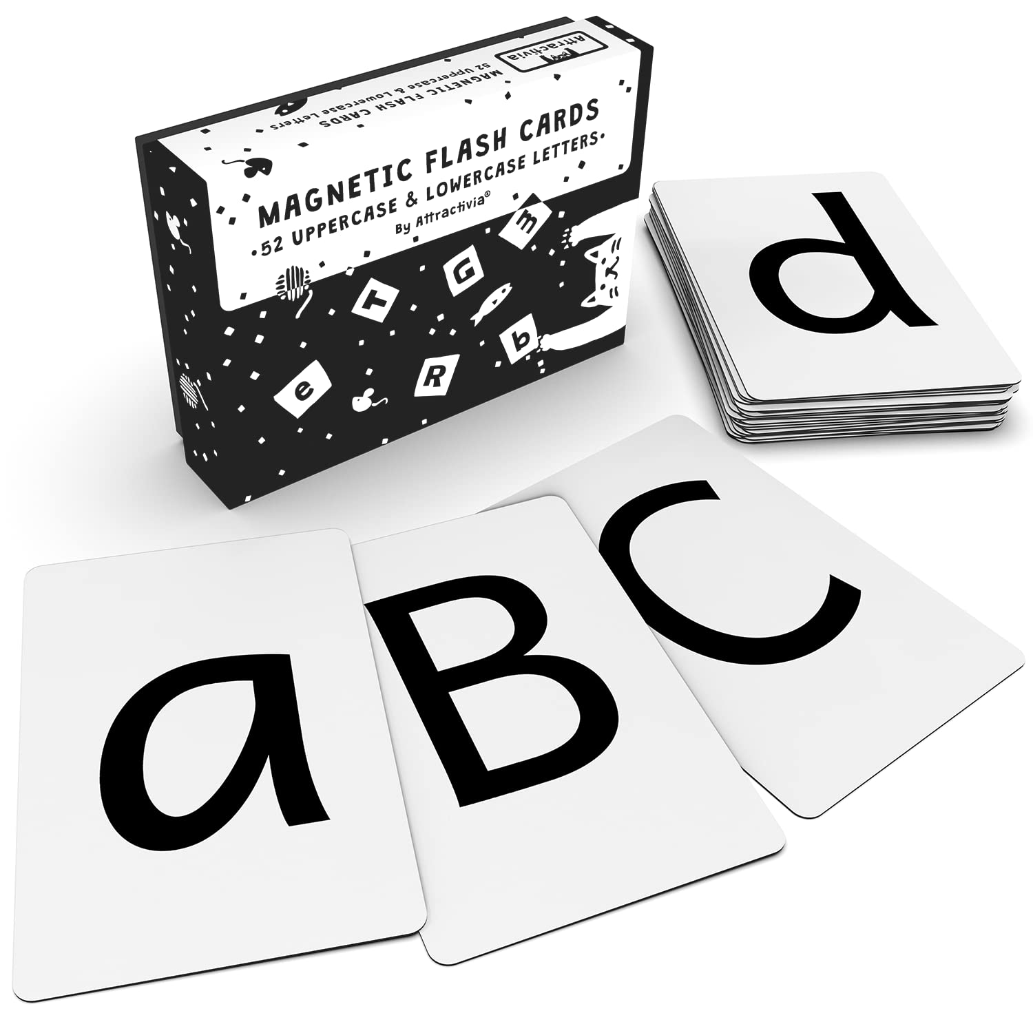 Mua Attractivia Magnetic Big Alphabet ABC Flash Cards - 52 Sturdy ...