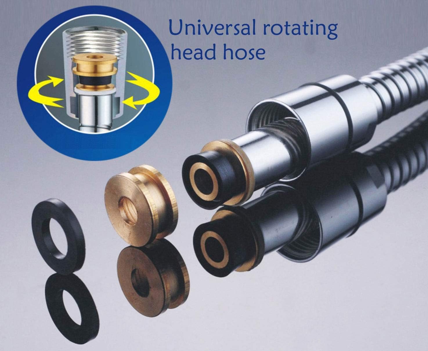 Water Faucet Hose, Stainless Steel Hand held Water Inlet Hose, Shower ...