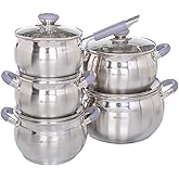 Amazon.com: Daniks Modern Stainless Steel Kitchen Induction Pot Cookware Set | 6-Piece ...