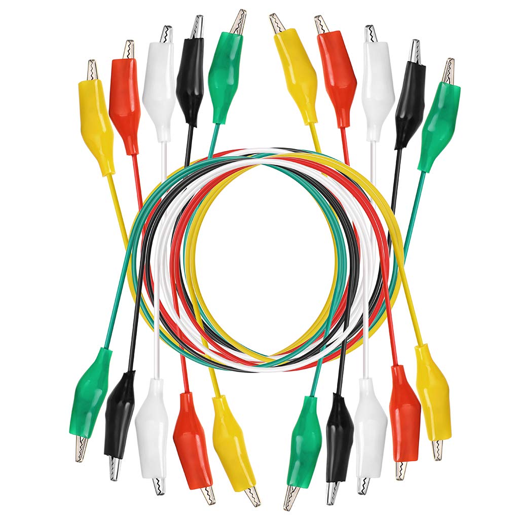 15A Test Lead Wire Cable with Insulators Clips 5 Colors 3.3 ft/1m Test ...