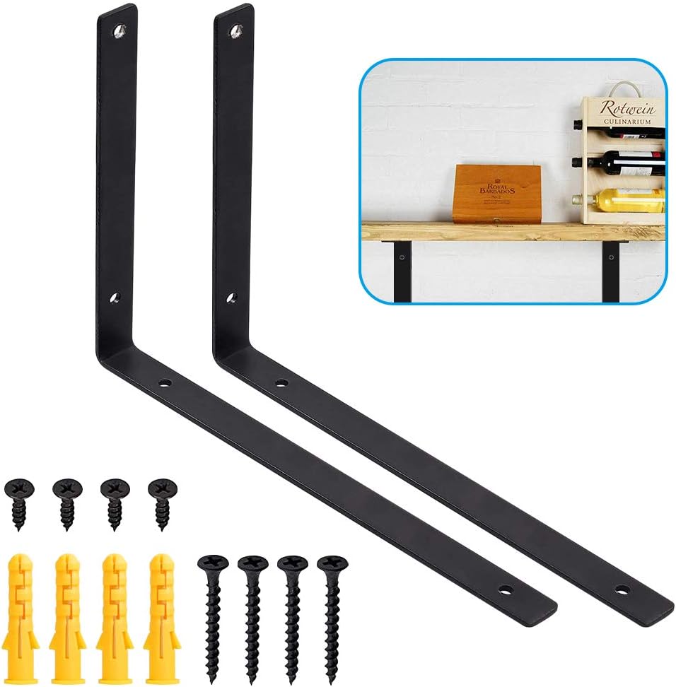 2 Pcs Wall Shelves Brackets Floating Shelf Brackets Supports Screws and ...