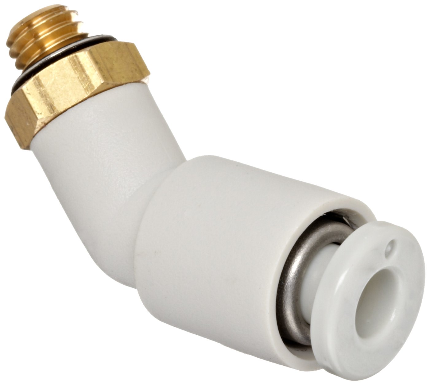 SMC KQ2K06-U01A PBT & Brass Push-to-Connect Tube Fitting, 45 Degree Elbow, 6 mm Tube OD x 1/8 ...