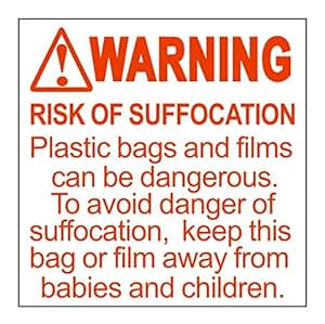 Amazon.com : Suffocation Warning Labels, 1, 000 Labels, 2 Rolls (500 ...