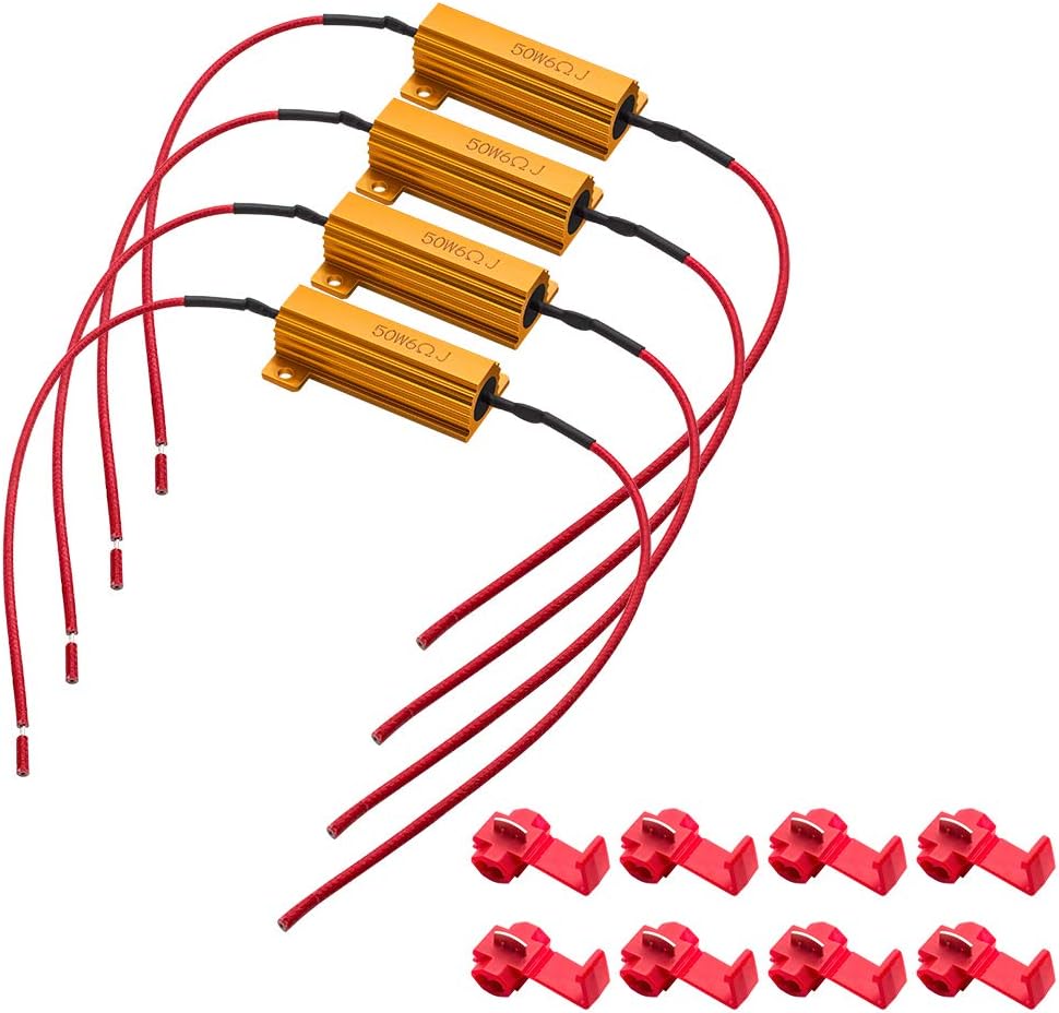 Amazon.com: 50W 6Ohm LED Load Resistors SAFEGO 4Pcs Premium Quality ...