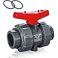 Amazon.com: PVC Union Ball Valve, 1" Inch (DN25) True Union Full Flow Ball Valve, ASTM EPDM O ...