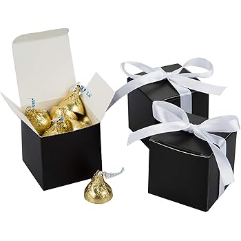 Amazon.com: Small Candy Box Bulk 2x2x2 inch, Black White Stripes Box ...