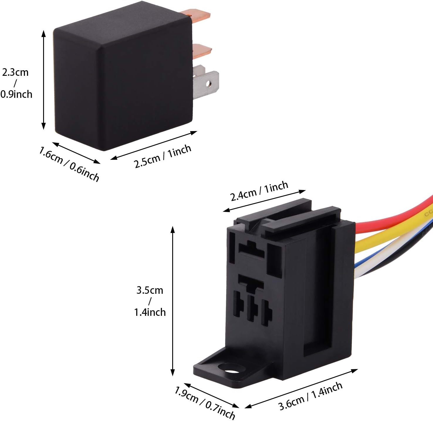 Ehdis 2 Pack Car Relay 12V 30 APM 5 Pin, Changeover Relay with Socket ...