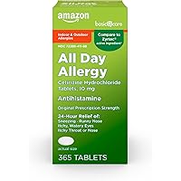 Amazon.com: Amazon Basic Care All Day Allergy, Cetirizine Hydrochloride ...