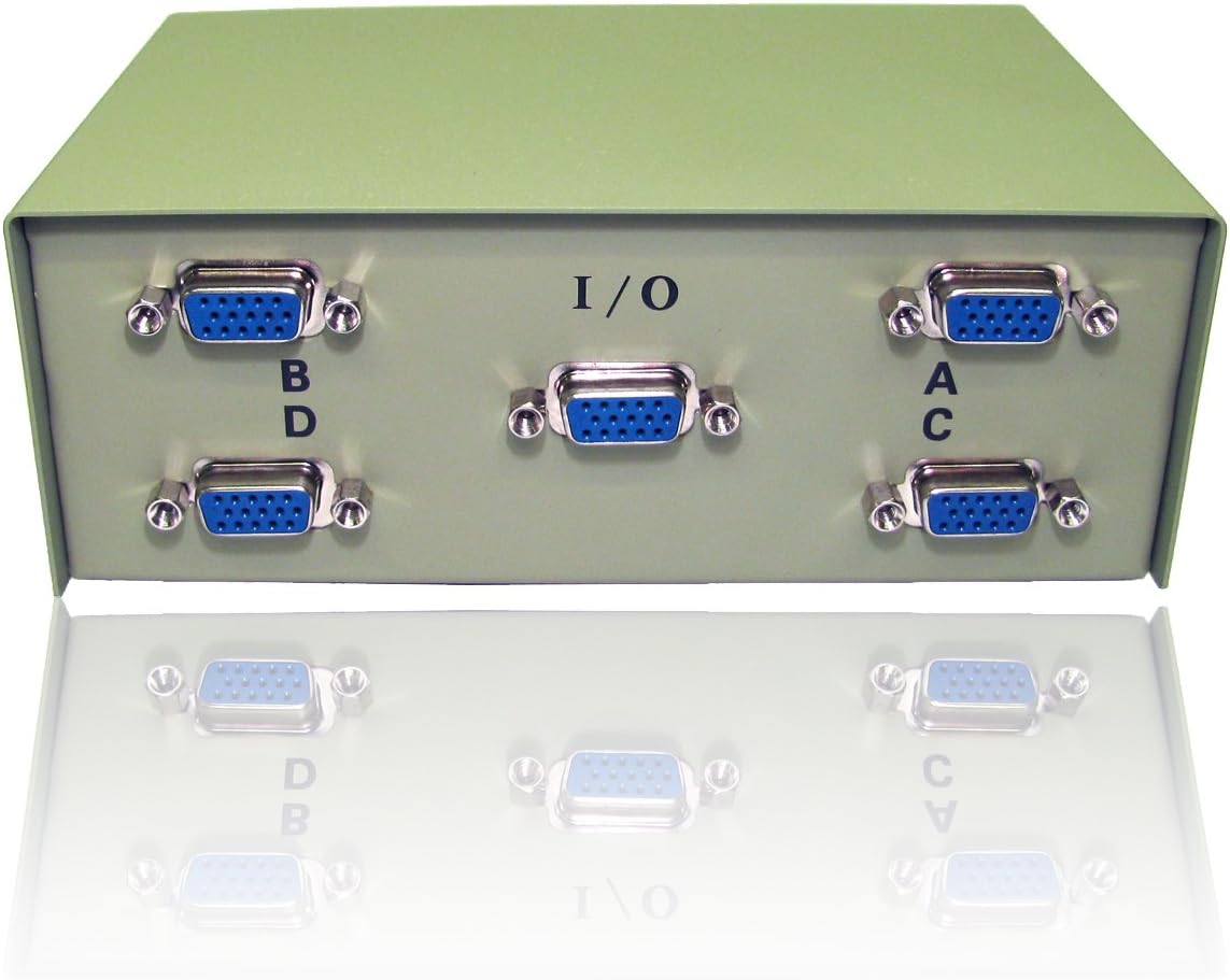 SVGA VGA Switch Box – 4 Way Port for TFT/CRT PC Computer Screen Monitor ...