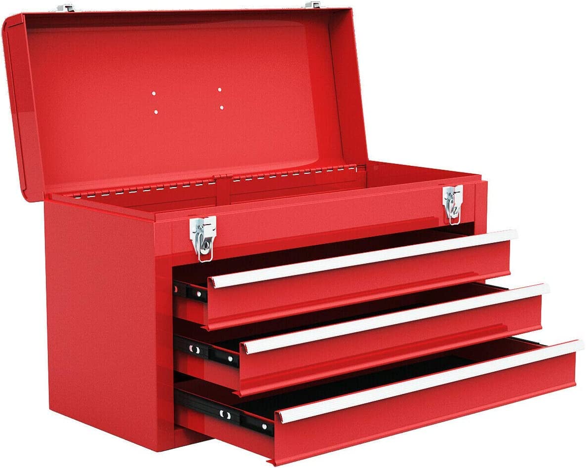 Mua Giantex Portable Steel Tool Box, 20.5'' Toolbox w/ 3 Drawers & Top ...