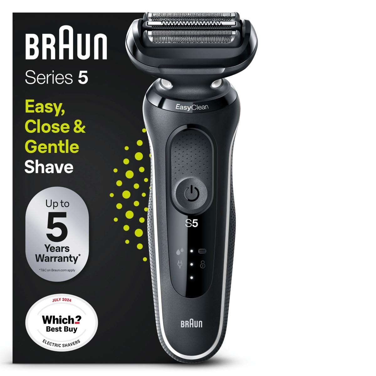 Braun Series 5 Electric Shaver, Foil Shaver With 3 Flexible Blades, 100 ...