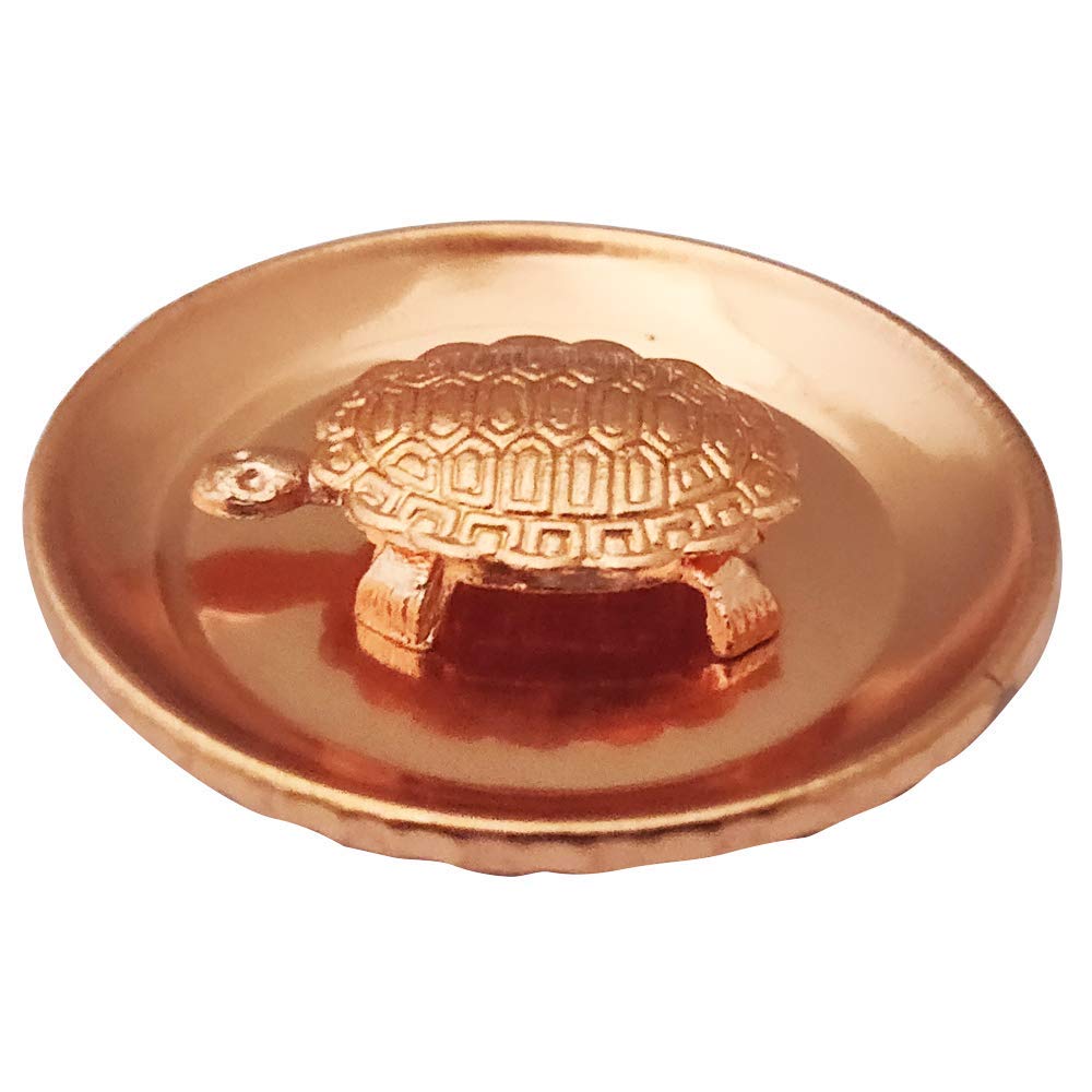 DULCI® Pure Copper Tortoise Turtle with Plate Fengshui Vastu Turtle for ...
