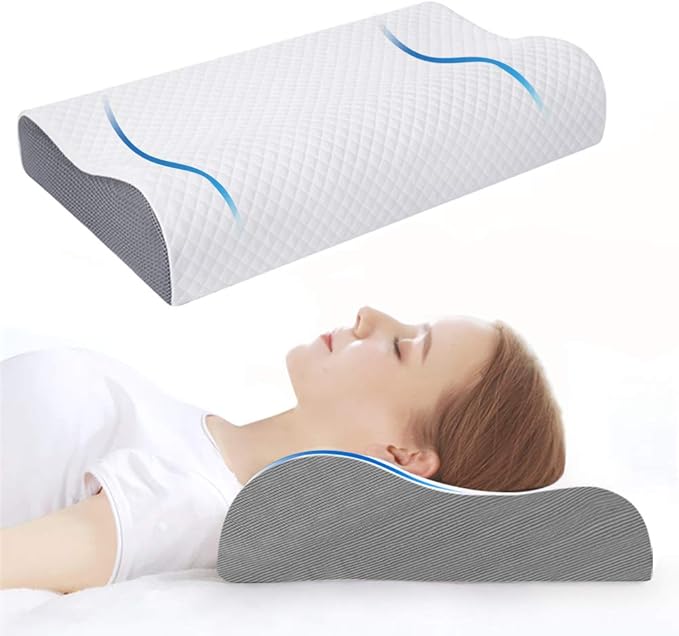 Oreiller à memoire de forme, oreillers coussin ergonomique avec lavable ...