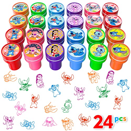AFZMON Lilo and Stitch Party Stamps for Kids, 24Pcs Assorted Self ...