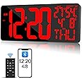 Amazon.com: [2024 New] 18" Digital Wall Clock Large Display/Bluetooth ...