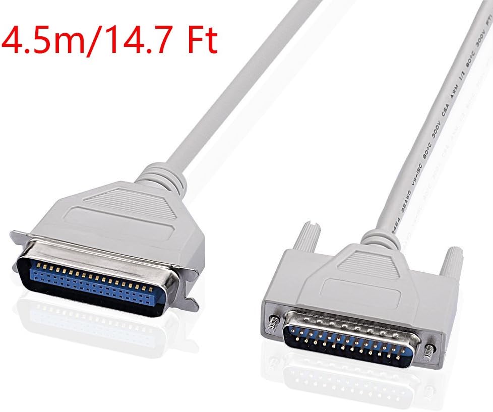 6' FT Foot DB25 Parallel to IEEE-1284 Printer Cable Centronics 36 pin ...