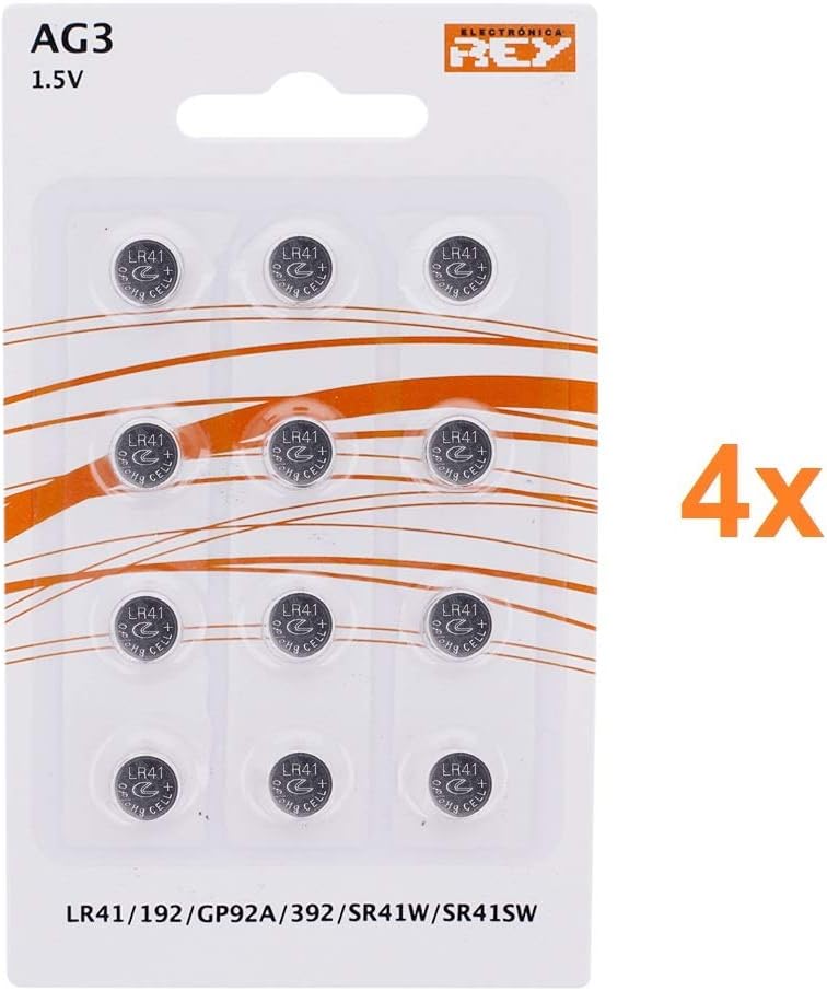 Pack 48x Alcaline Battery AG3 1.5V Litium, LR41, 192: Amazon.co.uk ...
