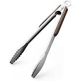 Amazon.com: Wood-Handled Grill Tongs, 19.5"/50cm Extra Long BBQ Tongs ...